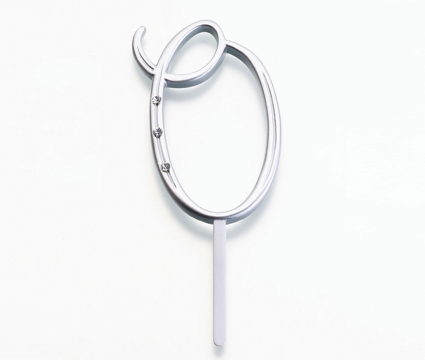 Lillian Rose Silver Rhinestone Monogram Small Letter O Cake Topper ...