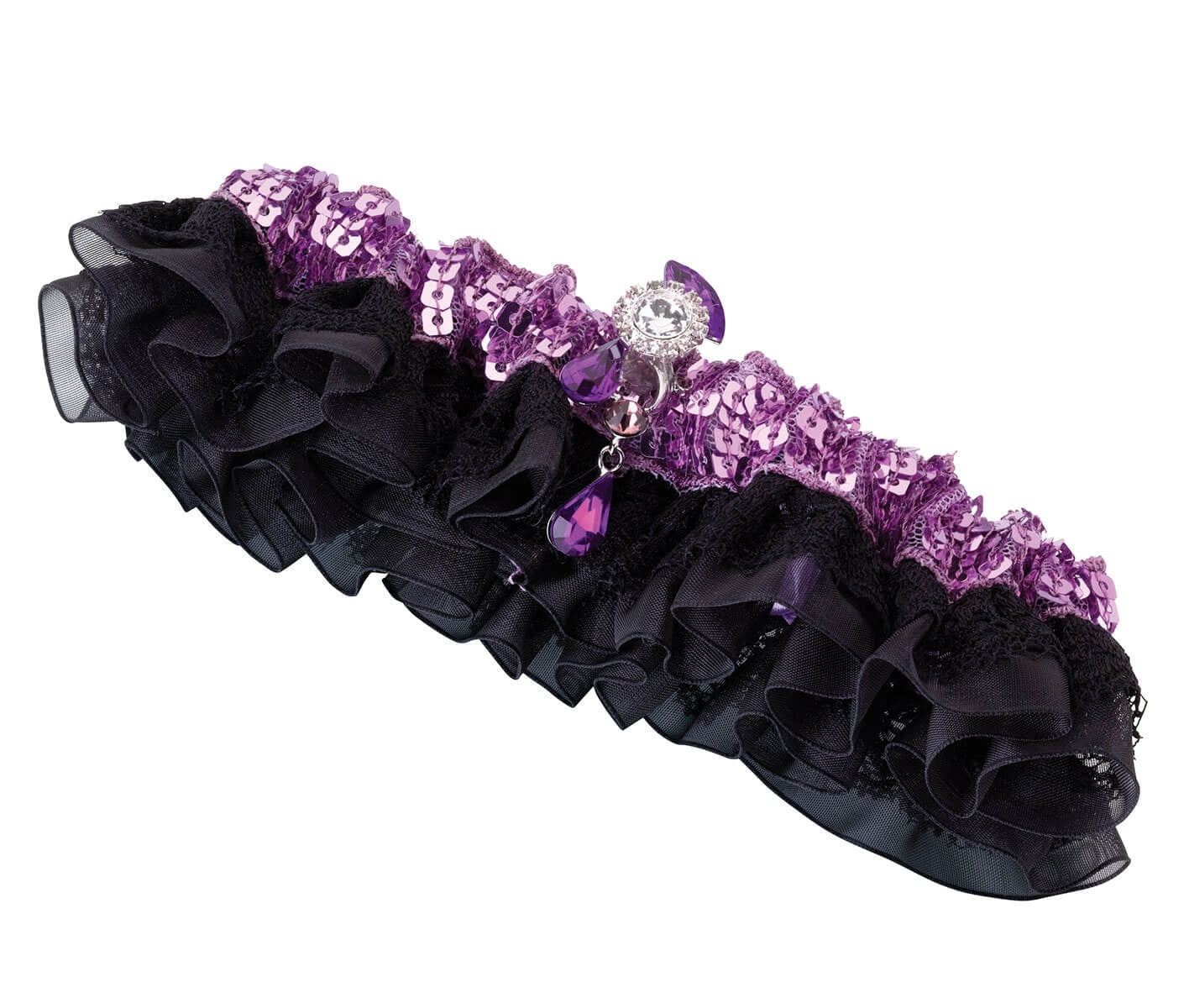 Lillian Rose Sparkly Purple Sequin and Satin Garter, black - Walmart.com