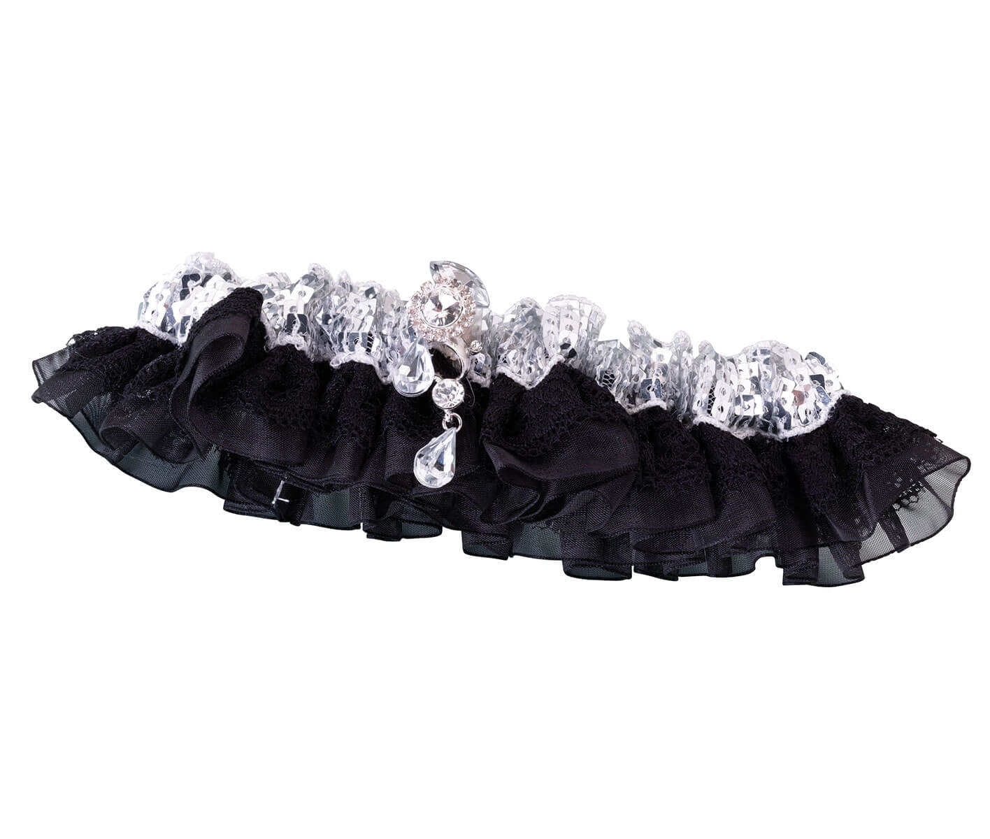 Lillian Rose Sparkly Silver Sequin and Satin Garter, black - Walmart.com