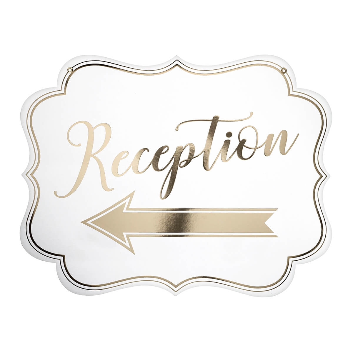 Lillian Rose White and Gold Wedding Reception Arrow Sign - Walmart.com