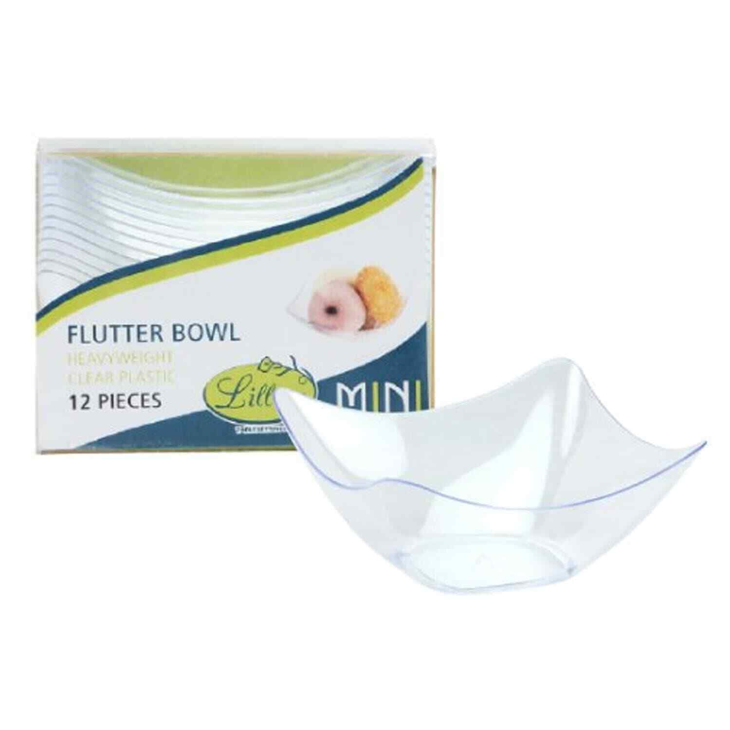 Lillian Table settings Mini Clear Plastic Flutter Bowl 12 Count [BULK ...