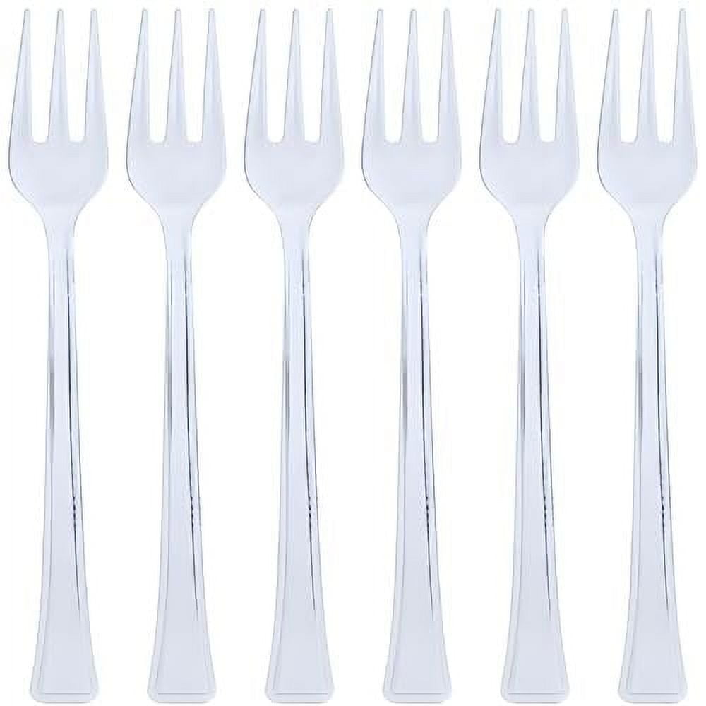 Lillian Heavyweight Disposable Clear Plastic Mini Cocktail Forks for ...