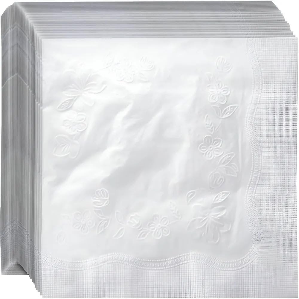 Lillian Tablesettings Premium White Napkins, Large Dinner Napkin, 3 Ply ...