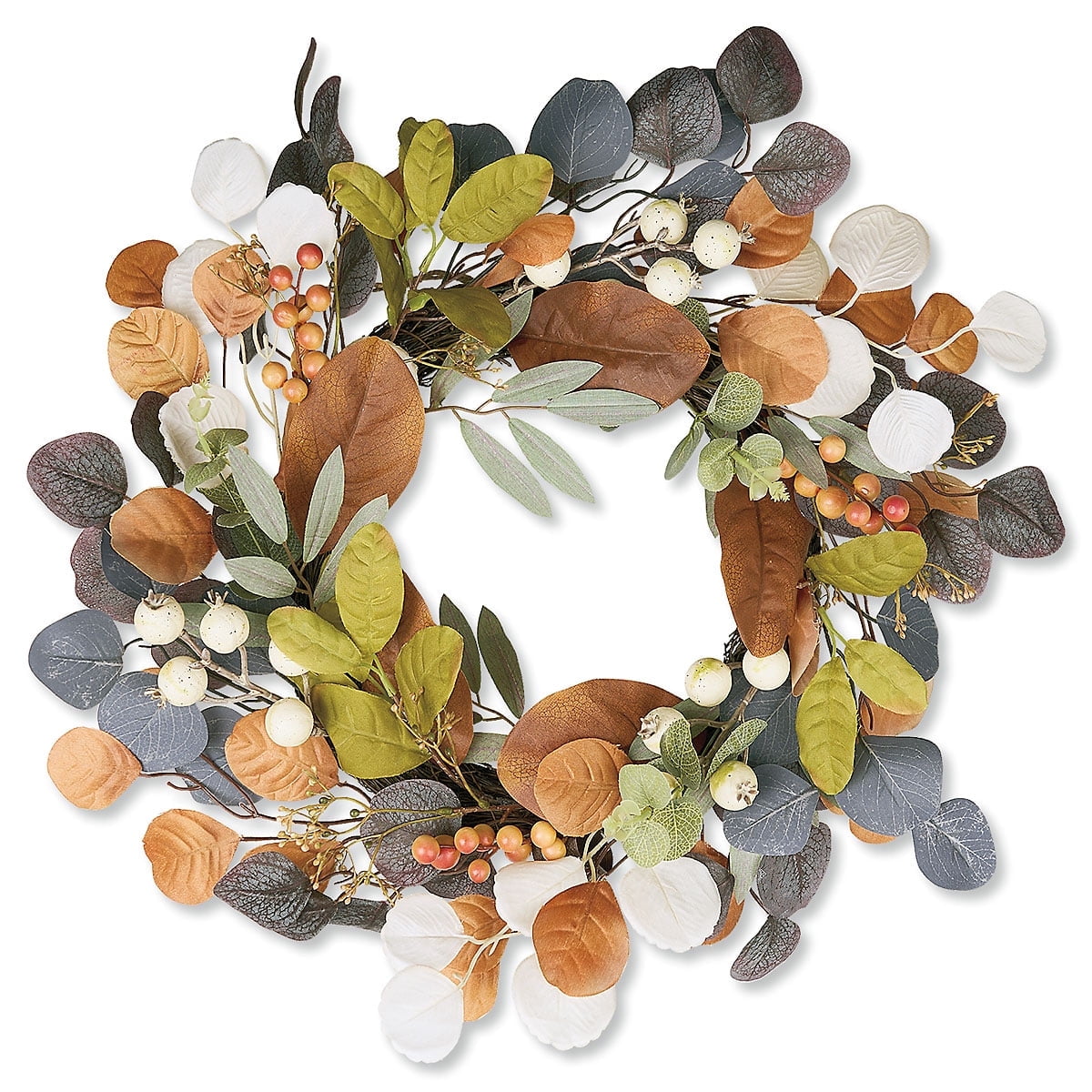 Lillian Vernon Autumn Leaves & Berries Wreath - Large 18", Seasonal ...