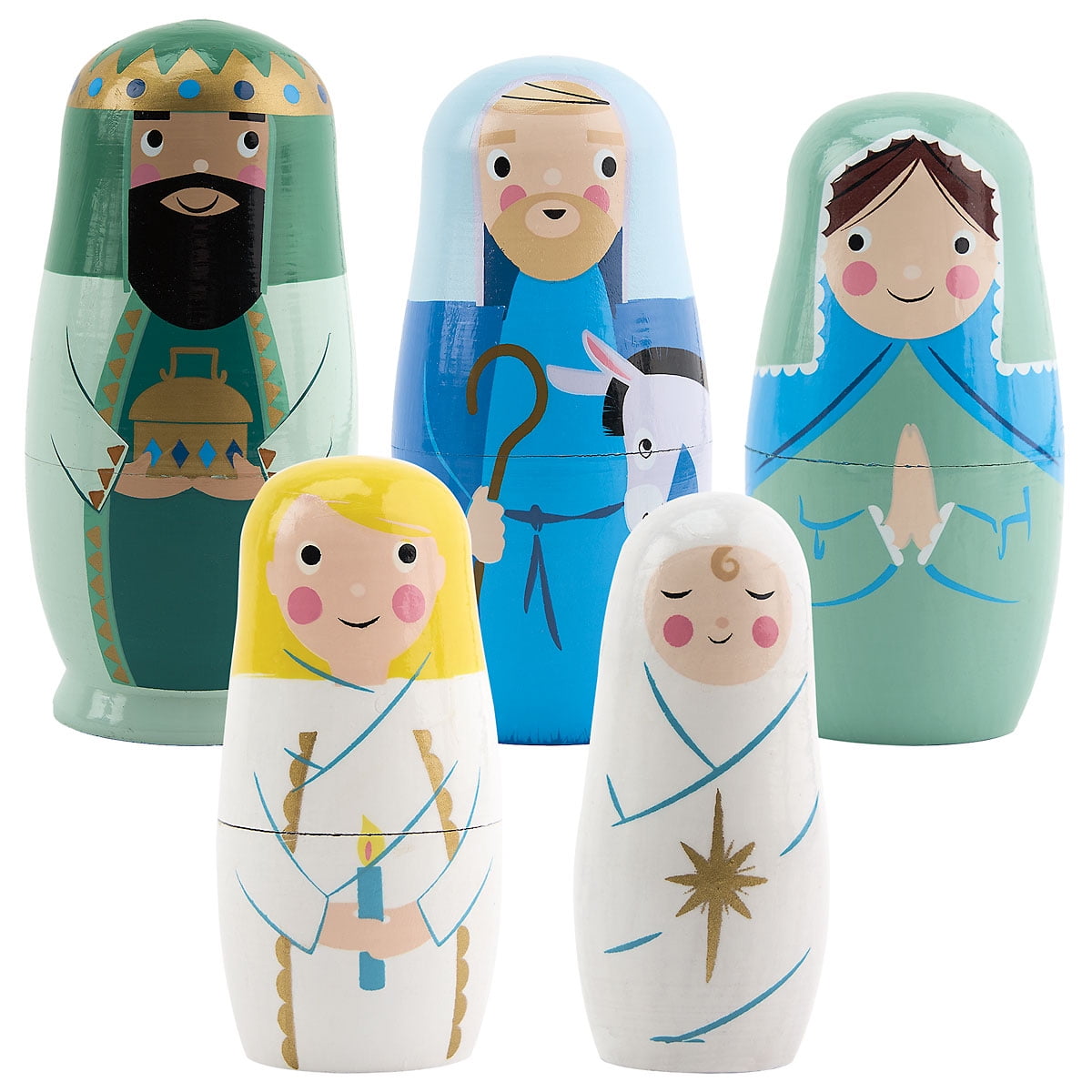 Lillian Vernon Nativity Nesting Dolls, Matryoshka, Religious Christmas ...