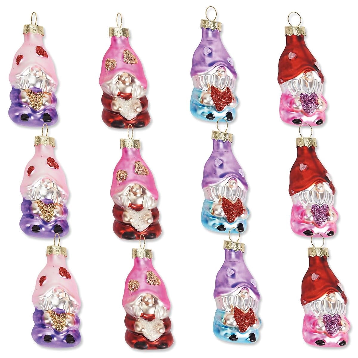 Current Valentine Gnome Glass Mini Ornaments, Set of 12, 4 Designs, 2. ...