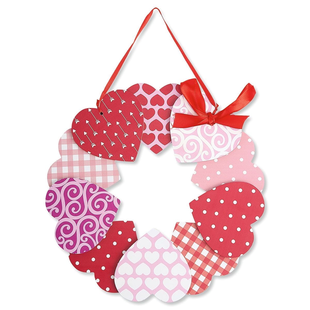 Lillian Vernon Valentine's Day Heart Wreath - 12" Diameter, Seasonal ...