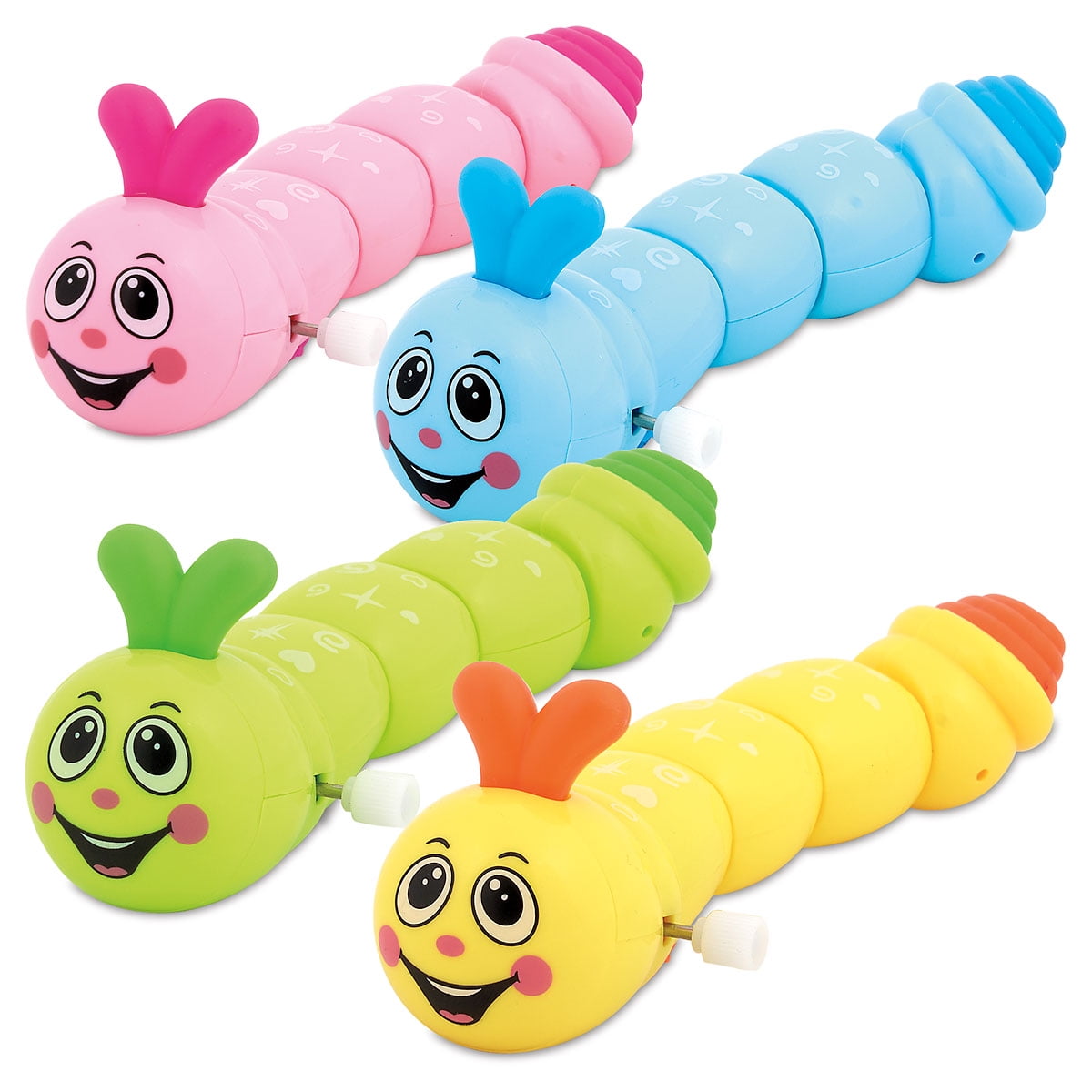 Lillian Vernon Wind Up Caterpillars - Set of 4, Kids Toys, Classroom ...