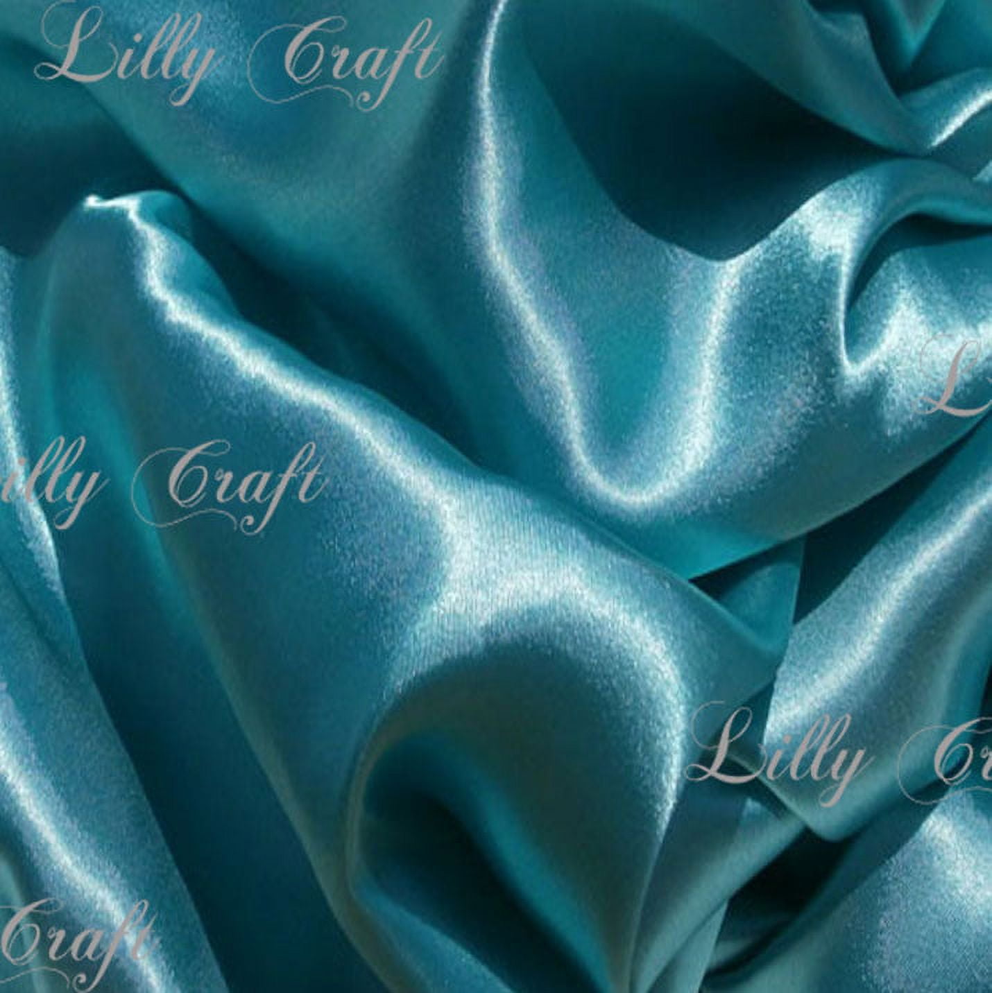 Lilly Craft Bridal Satin Teal Color FABRIC 58-60" Wide Sold by the Yard ...