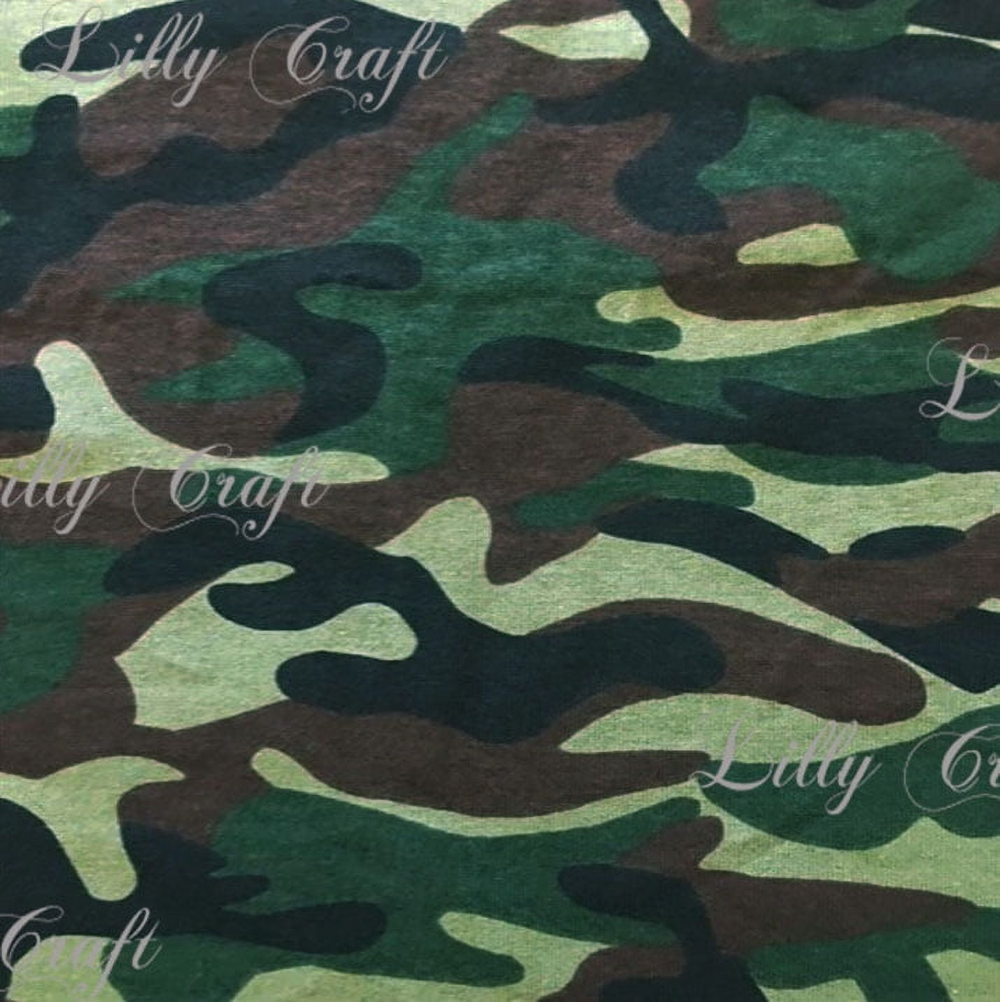 Lilly Craft Camouflage Army Green Cotton Jersey Fabric STRETCH - Sold ...