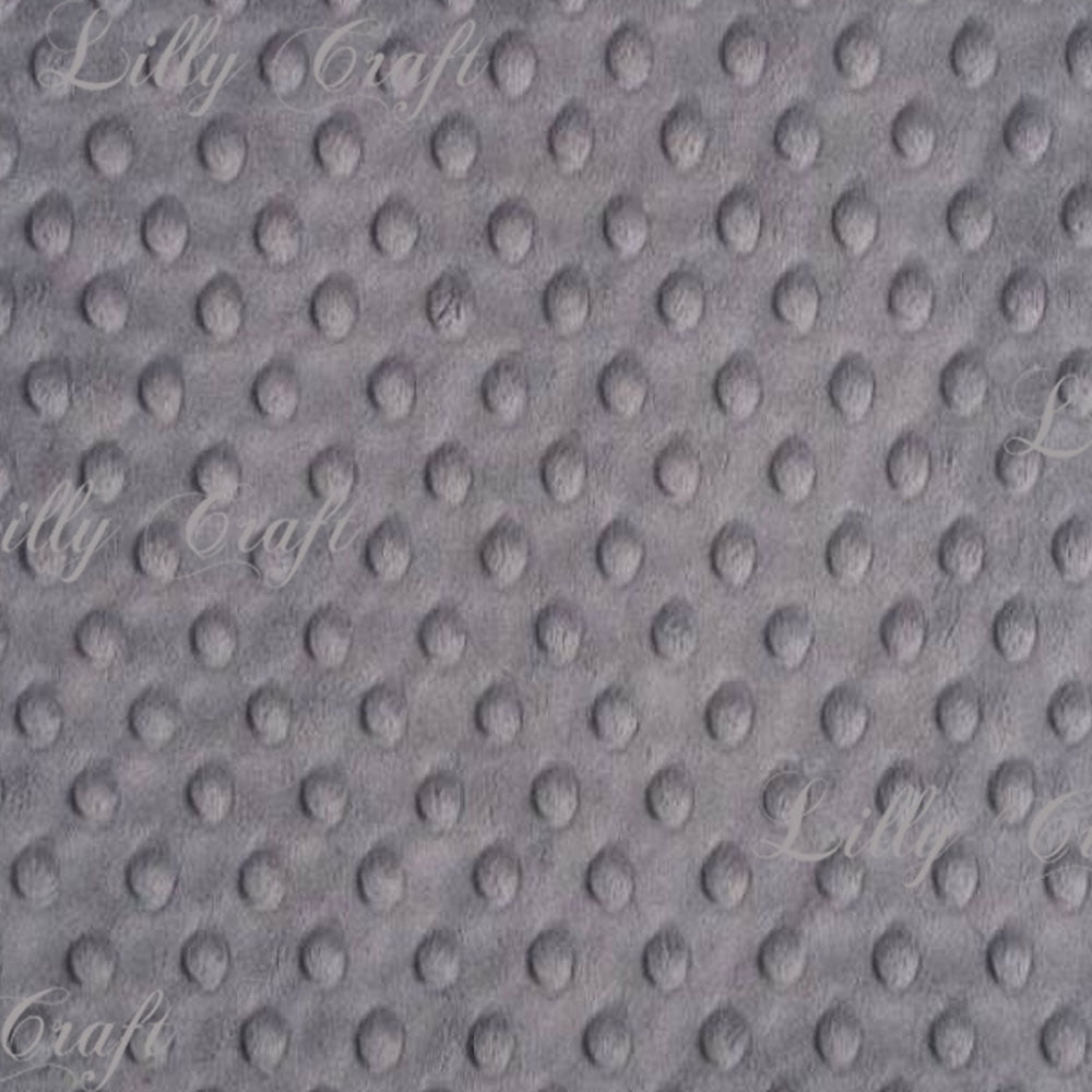 Lilly Craft Grey Minky Dimple Dot Plush STRETCH Fabric. Sold by the ...