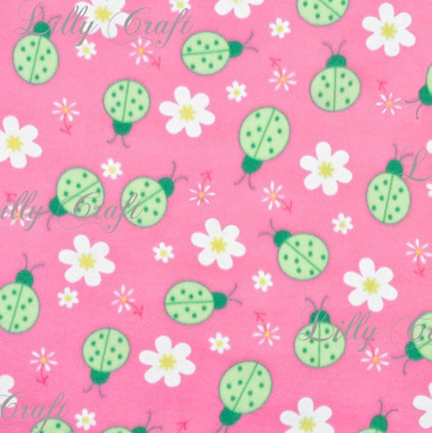 Lilly Craft Lady Bugs on Pink Print Fleece Anti-Pill FABRIC 58-60" Wide ...
