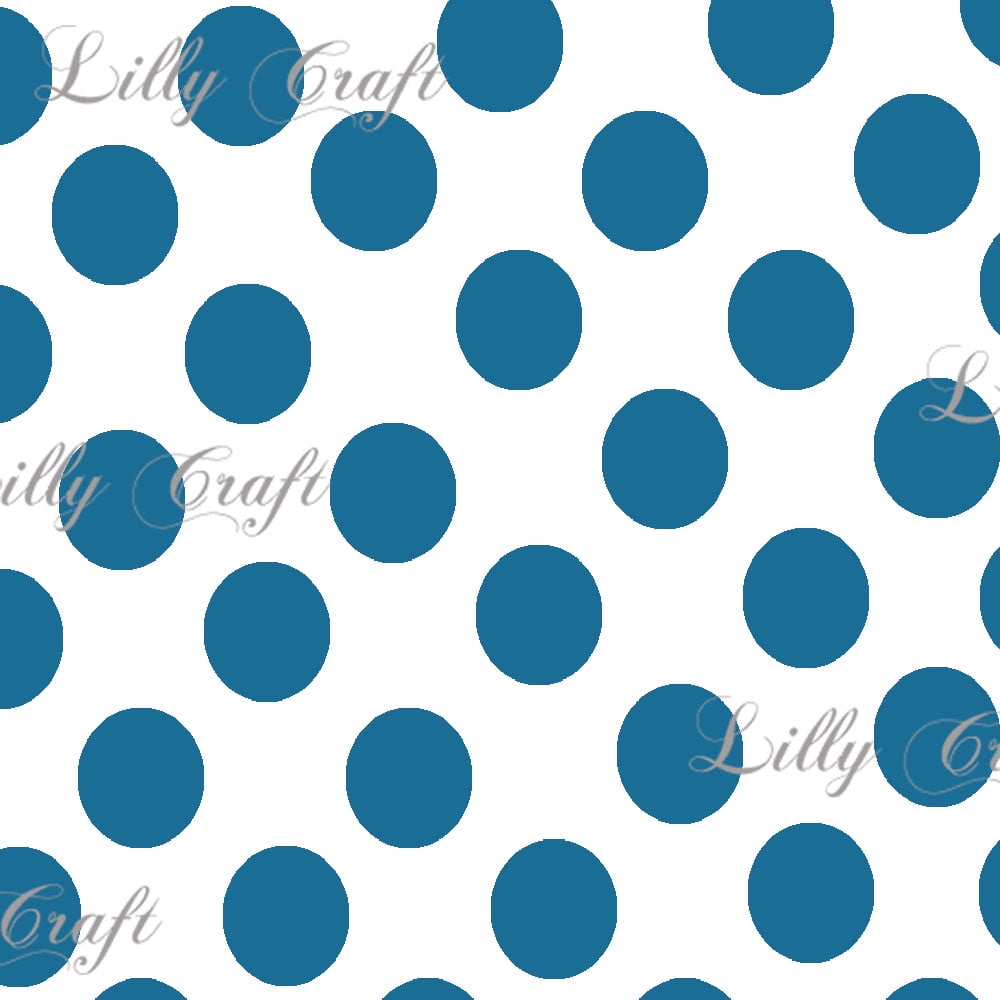 Lilly Craft One Inch Turquoise Polka Dots on White Polycotton Fabric ...