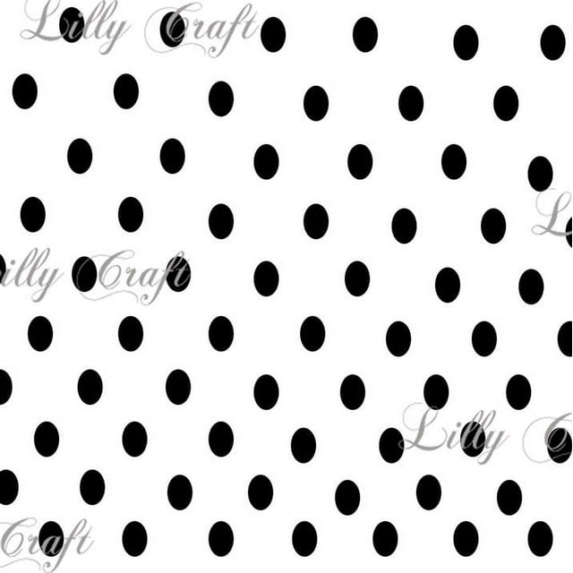 Lilly Craft Quarter Inch Black Polka Dots on White Fabric - Sold by the ...