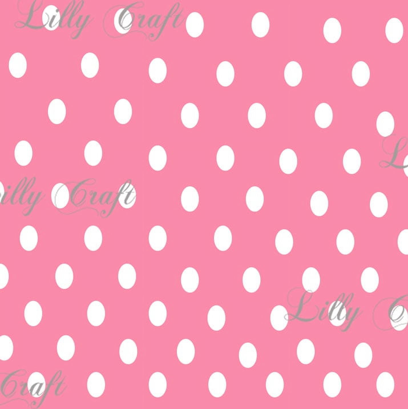 Lilly Craft Quarter Inch White Polka Dots on Pink Fabric - Sold by the ...