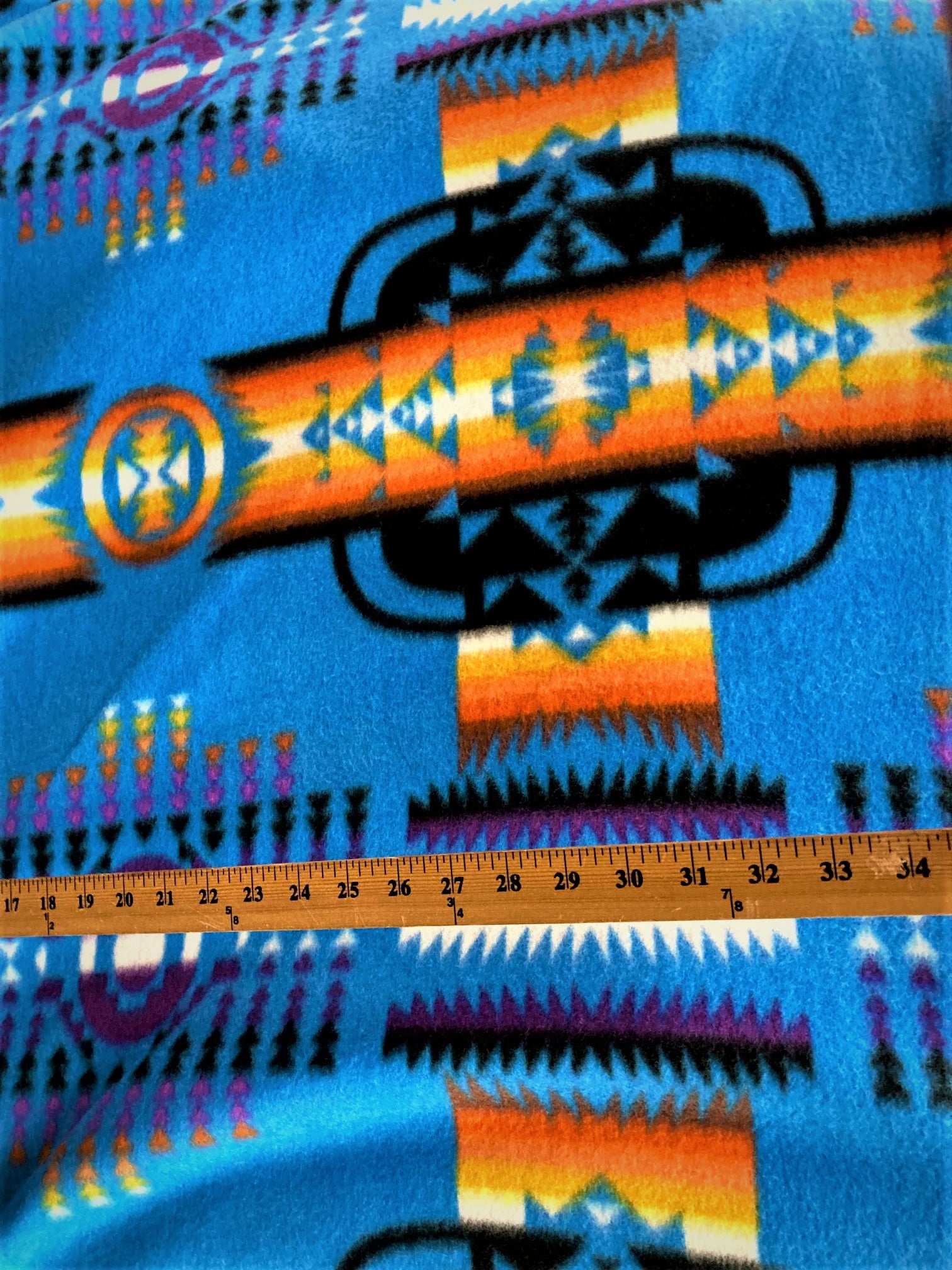 Lilly Craft Southwest Turquoise Tribal Print Fleece Fabric - 58-60 ...