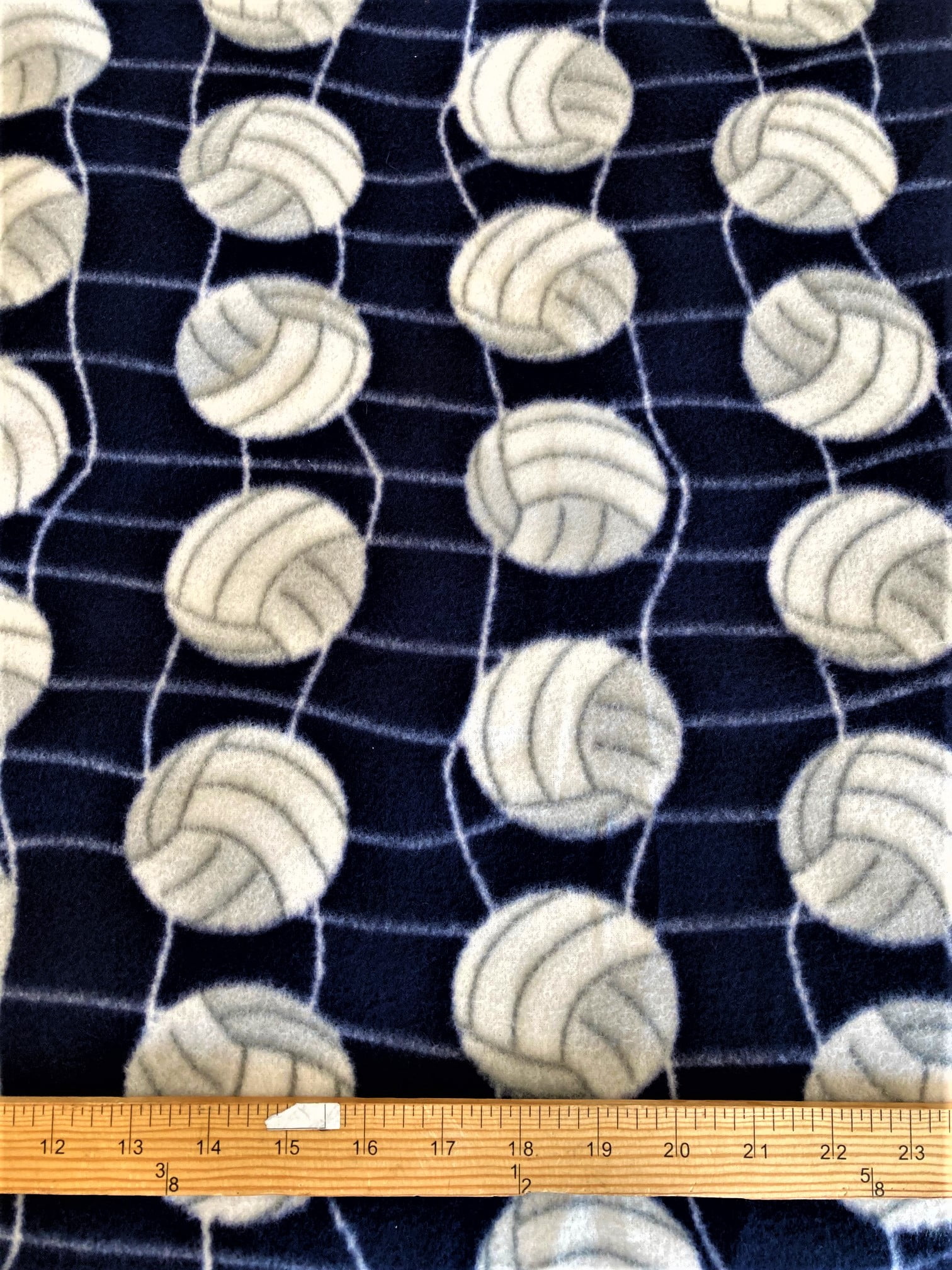 Lilly Craft Volleyball and Net on Navy Fleece Fabric is 58-60" Wide and ...