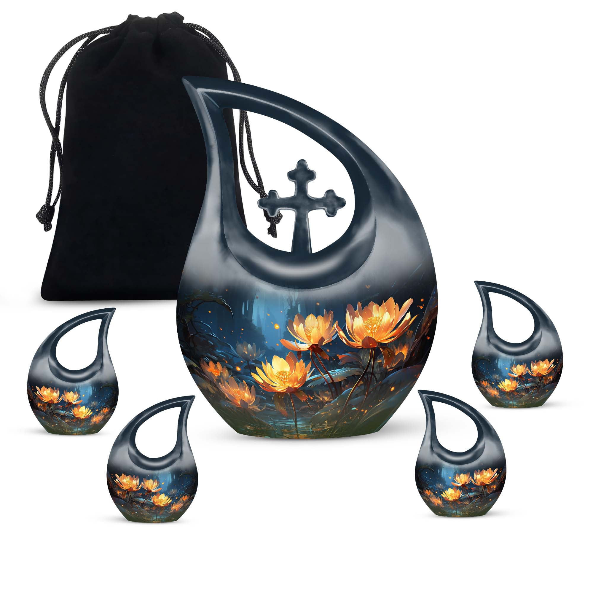 Lilly Flower Urn - Large Decorative Urn - Urn For Ashes Adult Male ...