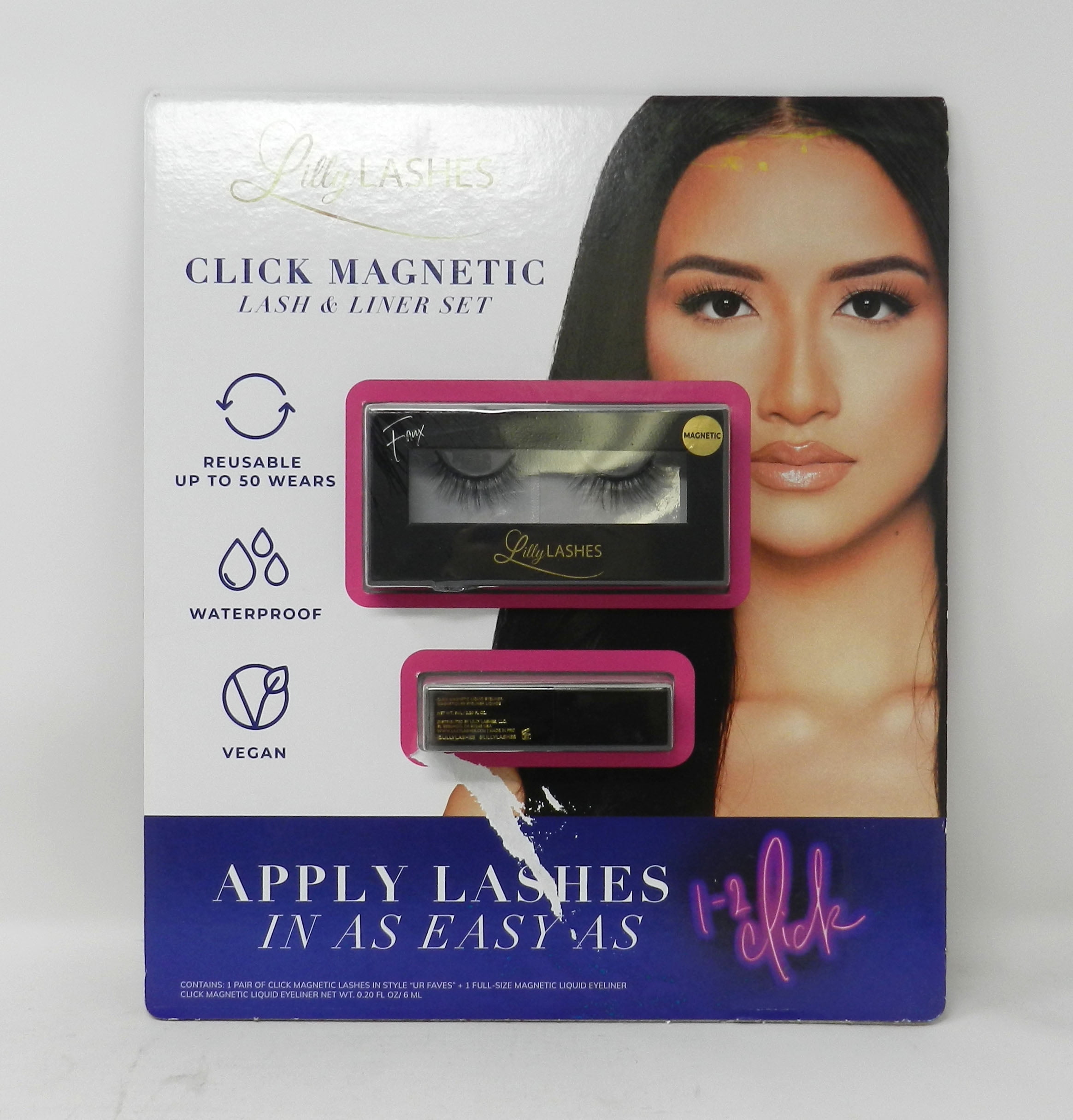Lilly Lashes Click Magnetic False Lash & Liner Set (Waterproof, Vegan ...