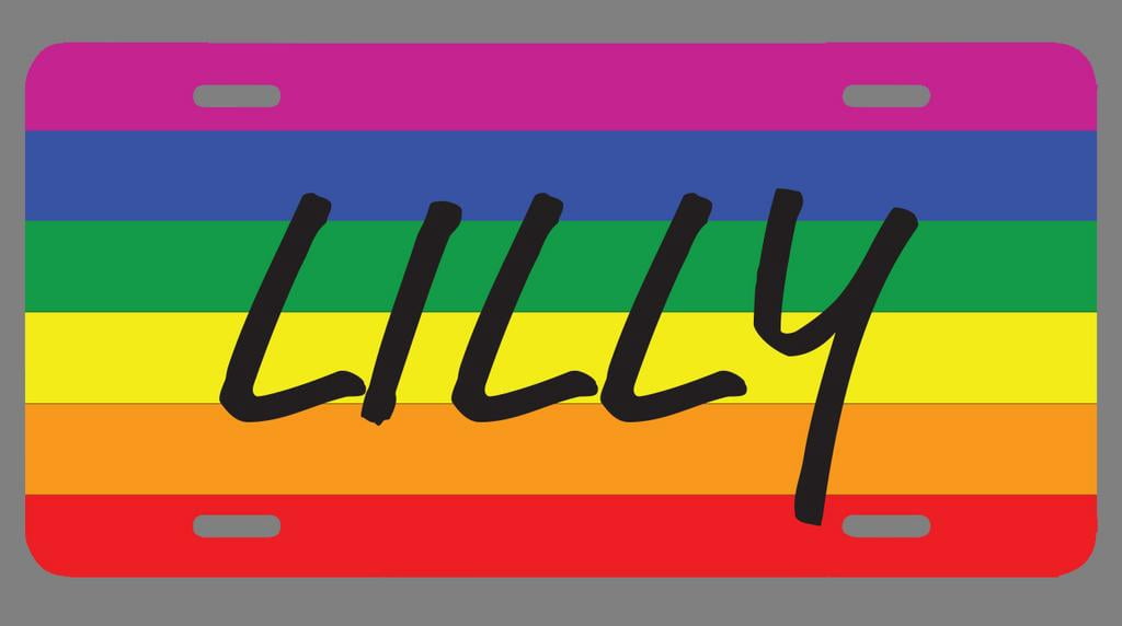 Lilly Name Pride Flag Style License Plate Tag Vanity Novelty Metal | UV ...