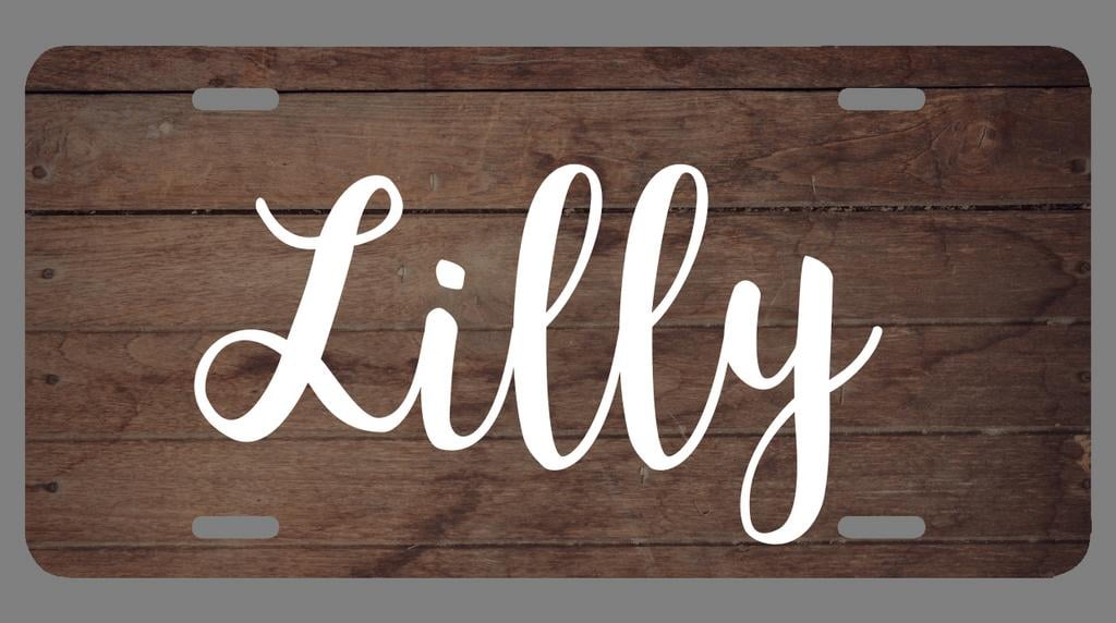Lilly Name Wood Style License Plate Tag Vanity Novelty Metal | UV ...