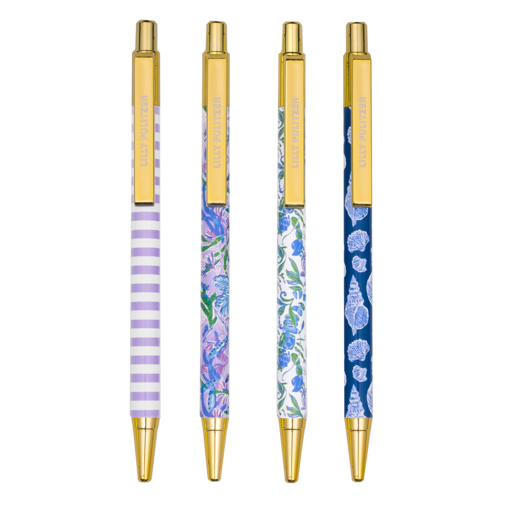 Lilly Pulitzer Black Ink Pen Set of 4, Retractable Pens for Home or ...