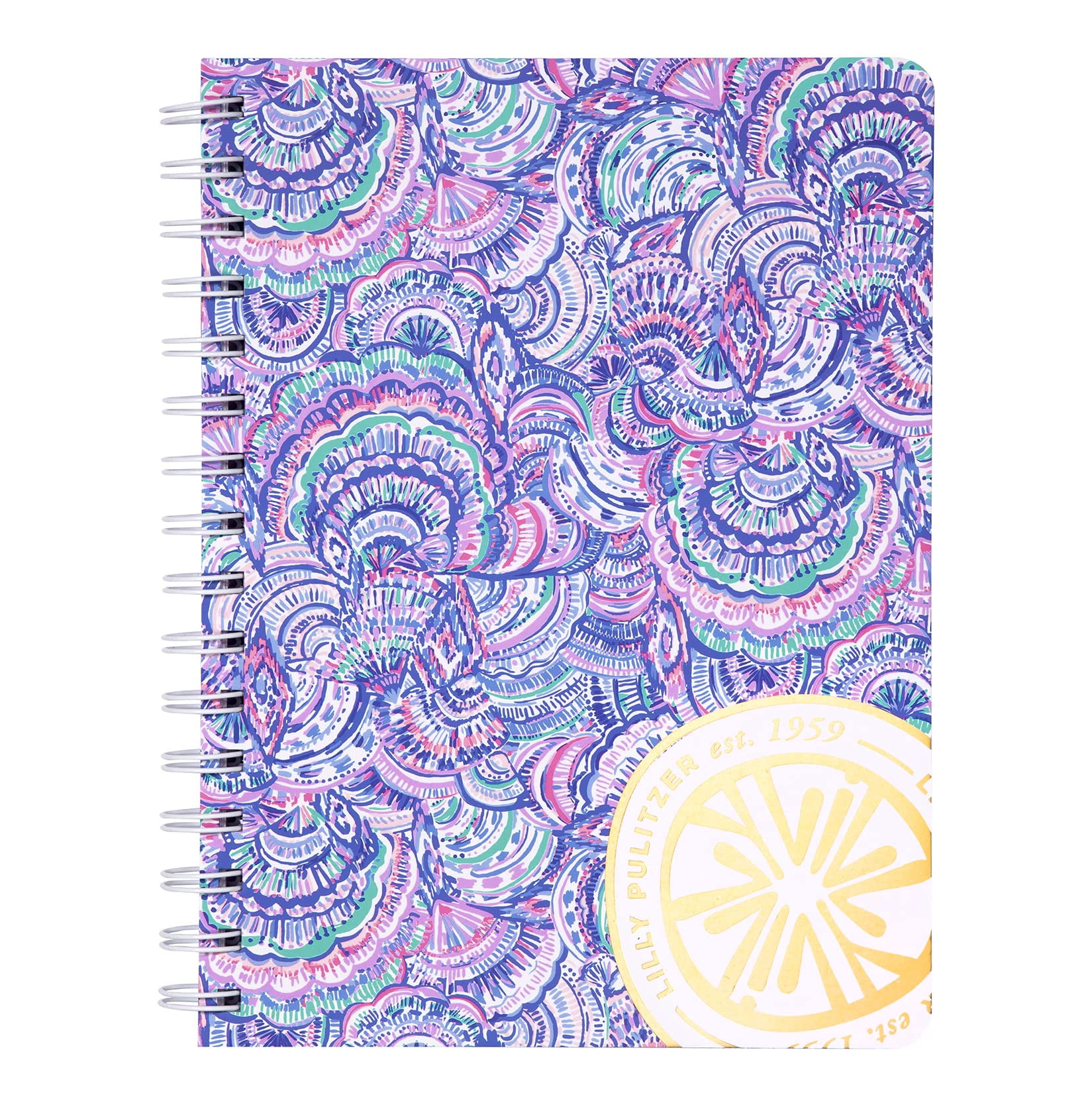 Lilly Pulitzer Blue Hardcover Mini Spiral Notebook, 8.25" x 6.5" Small ...