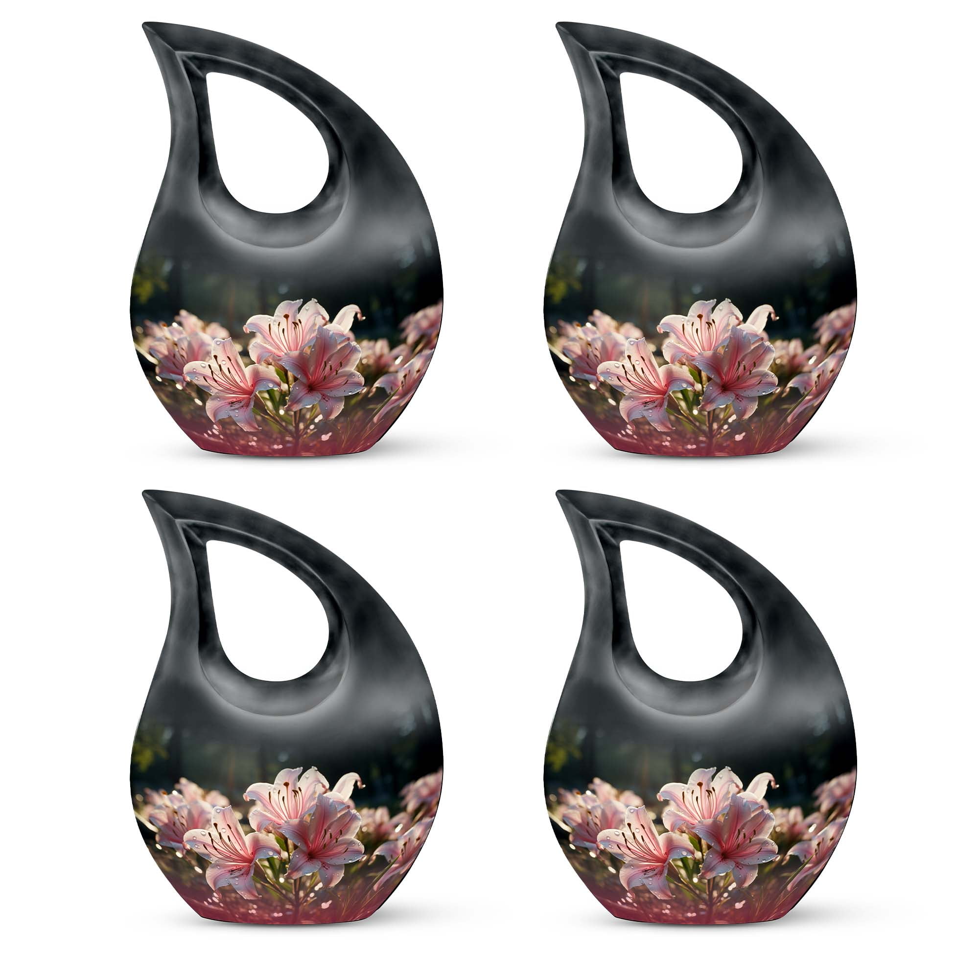 Lilly with Water Drop - Burial Urn - Adult Urns for Human Ashes Men ...