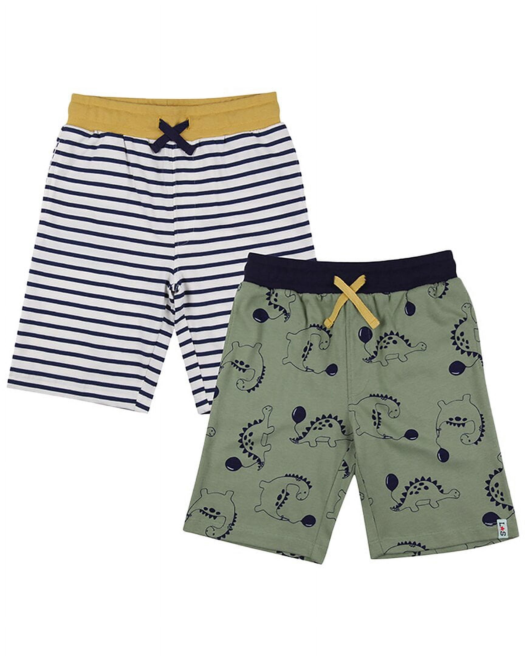 Lilly and Sid boys 2pk Dizzy Dino/Stripe Short, 1-2 Years - Walmart.com