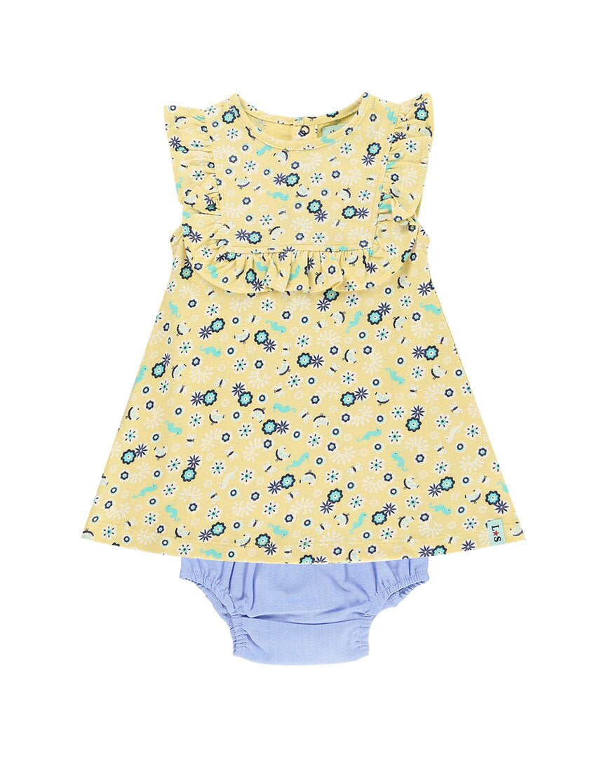 Lilly and Sid girls 2pc Frill Tunic & Chambray Bloomer, 3-6 months ...