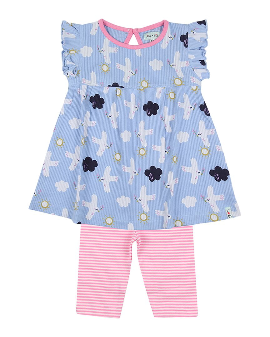 Lilly and Sid girls Betty Bird Rib Dress & Legging Set, 0-6 Months - Walmart.com