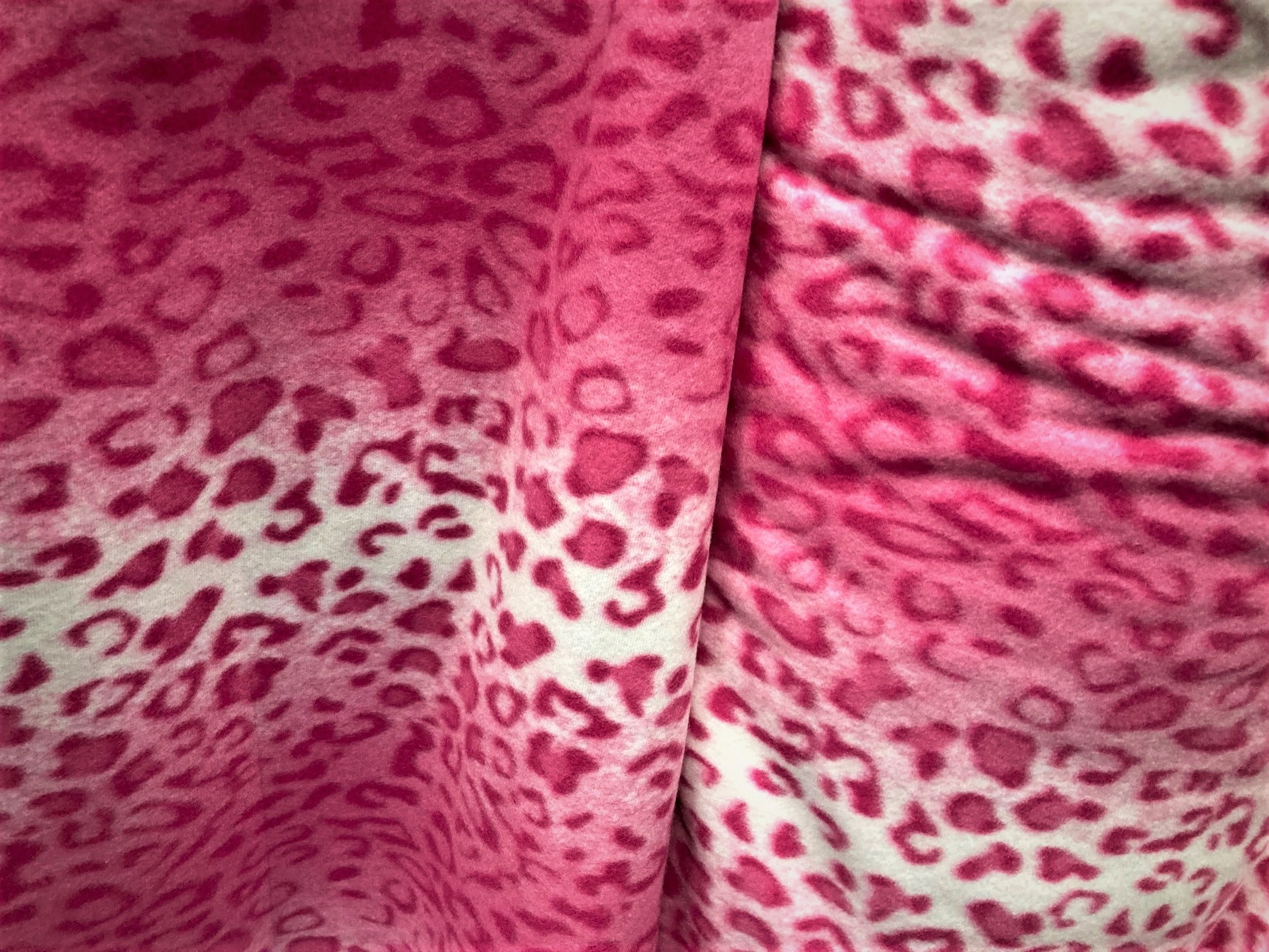 Lillycraft Pink Leopard Print Fleece Fabric is 58/60 Wide and Sold by ...
