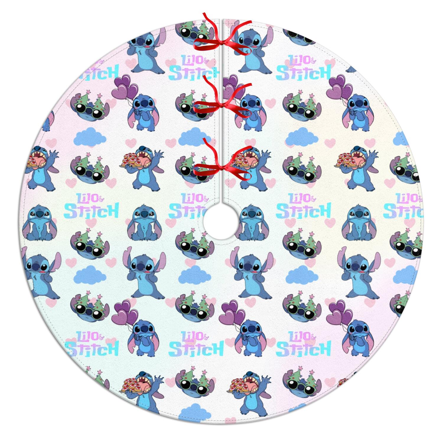 Lilo 36in Christmas Tree Skirt, Cute Holiday Cartoon Tree Mat for ...