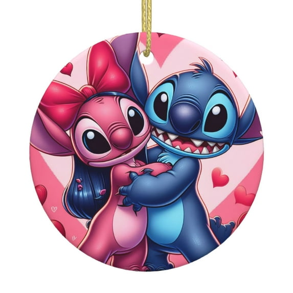 Lilo And S-titch Angel Heart Kisses Christmas Ornament 2026,Ornaments ...