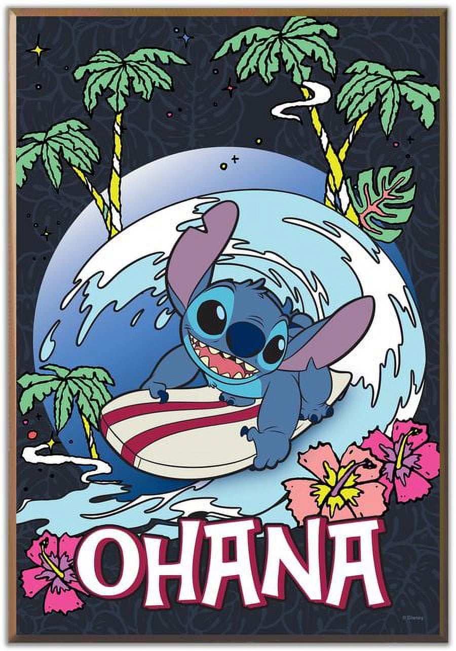 Lilo And Stitch Riding Waves 13" x 19" Poster - Walmart.com