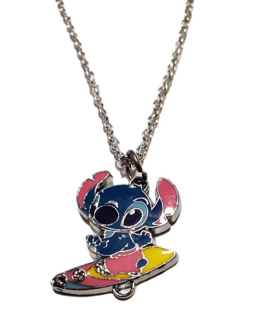 Lilo And Stitch Stitch Surfing Enamel Metal Pendant Necklace - Walmart.com