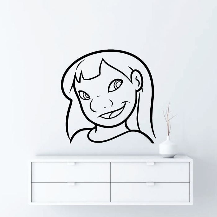 Lilo Happy Girl Smile Lilo and Stitch Disney Cartoon Wall Sticker Art ...
