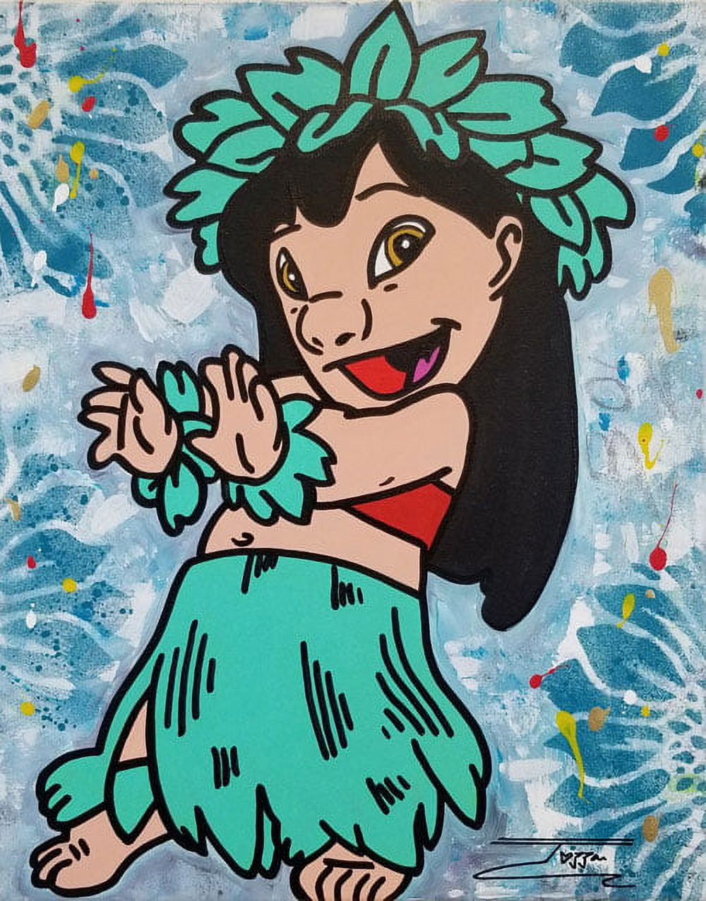 Lilo Hula, Original Mixed Media on canvas, hand signed by artist ,Jozza ...
