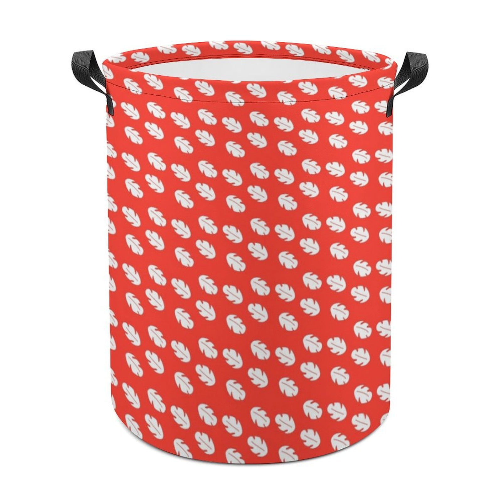 Lilo Leaves Print Large Dirty Clothes Hamper Foldable Laundry Basket with Handles for Bedroom ...