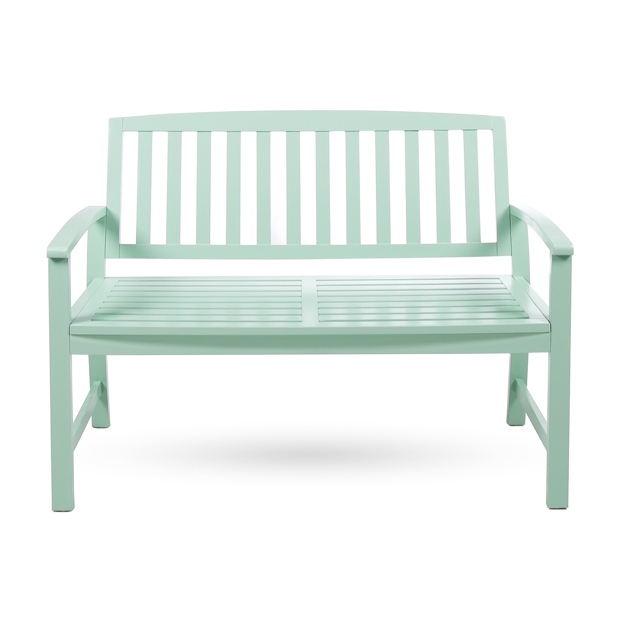 Lilo Outdoor Acacia Wood Bench, Light Mint Finish - Walmart.com