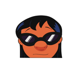 Lilo Peeker Sticker – Serious Look with Dark Shades – Cool Vinyl Decal ...