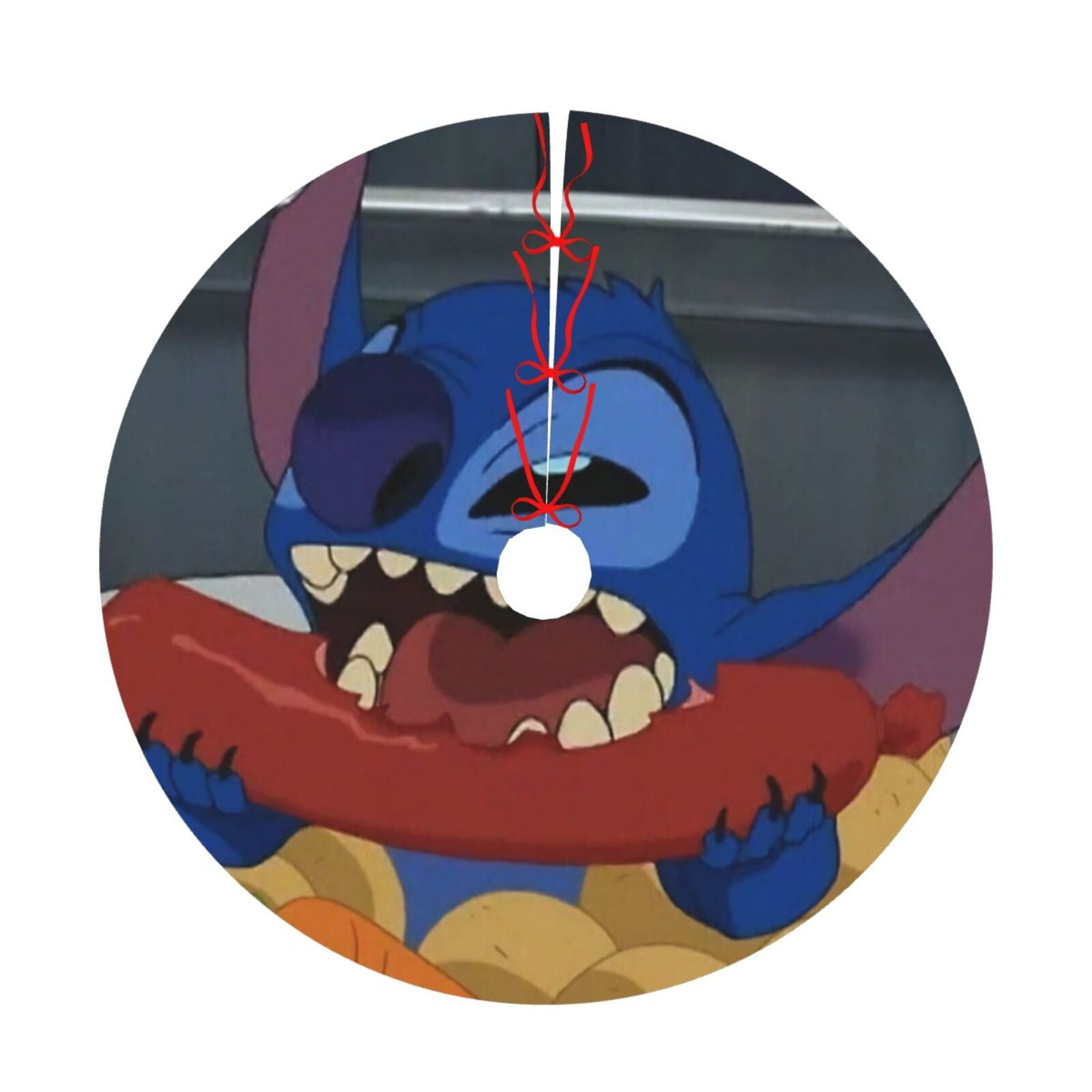 Lilo & Stich Christmas Tree Skirt Soft and Funny Red Green Trimmed ...