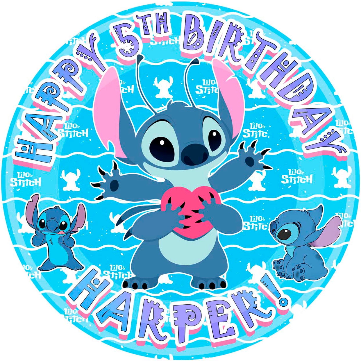 Lilo Stich Edible Image Cake Topper Personalized Birthday Sheet Decal ...