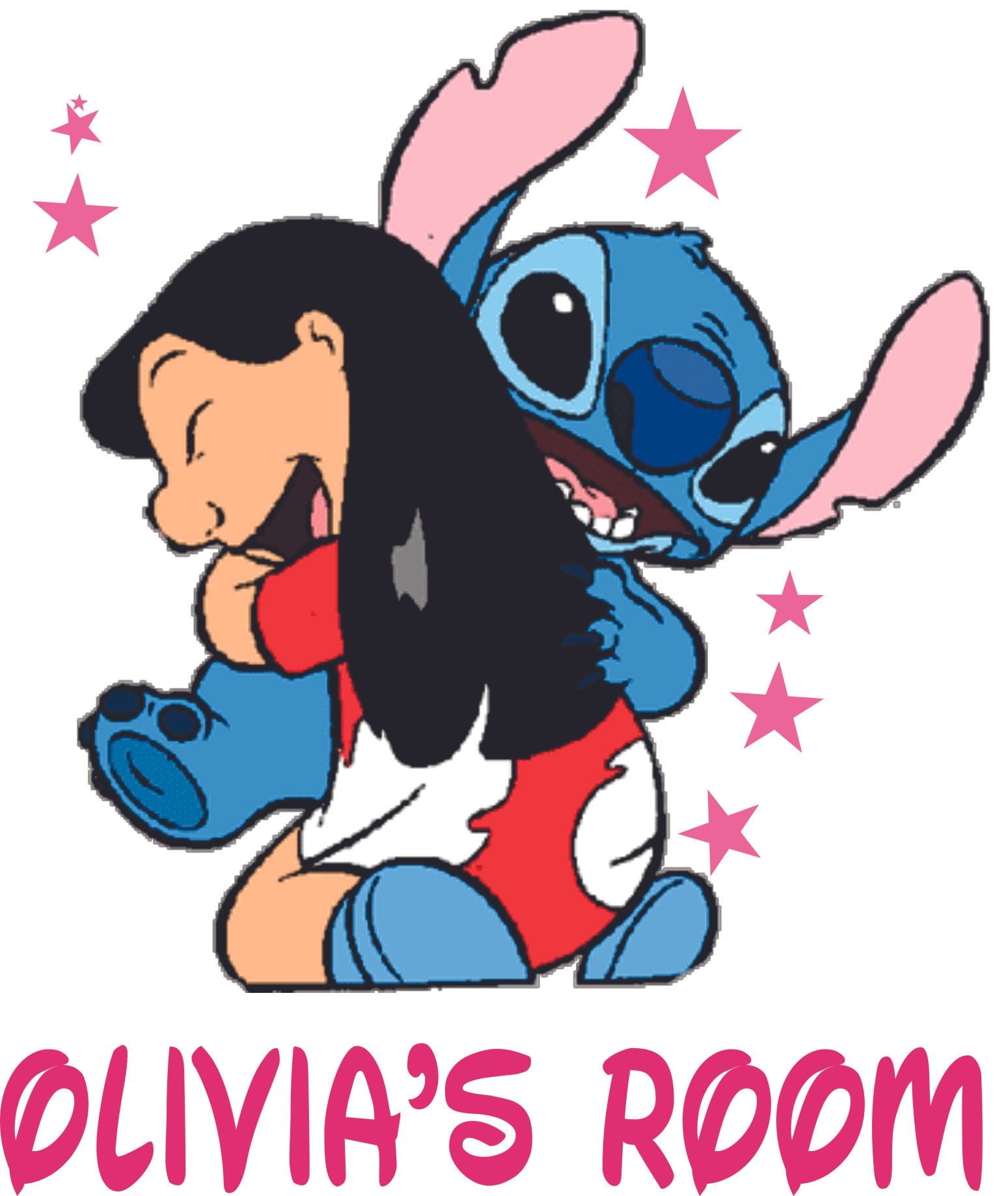 Lilo and Stich Hug Love Cartoon Customized Wall Decal - Custom Vinyl ...