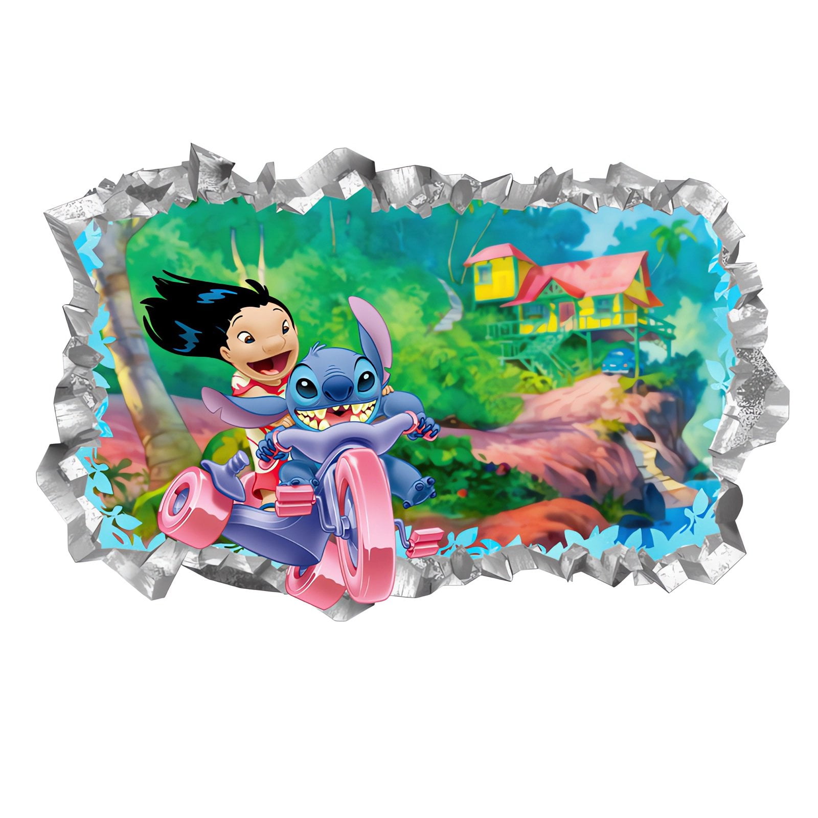 Lilo & Stitch 3D Wall Decals,Anime Cartoon Self-Adhesive Stickers ...