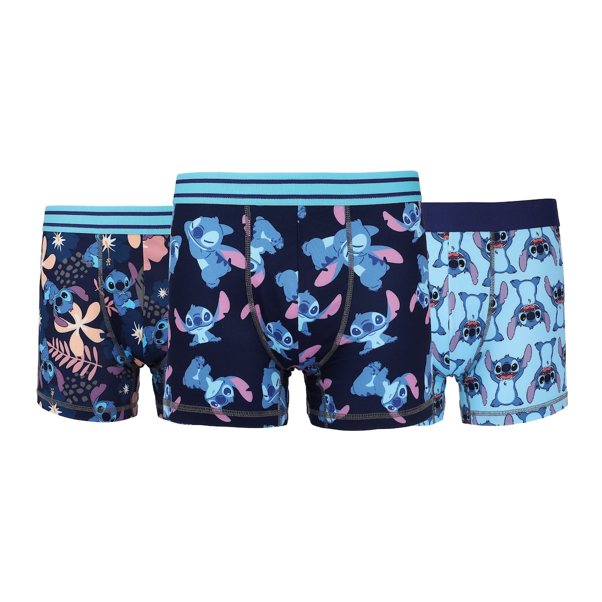Lilo & Stitch All-Over Stitch Character Prints Men's 3-Pack Boxer ...