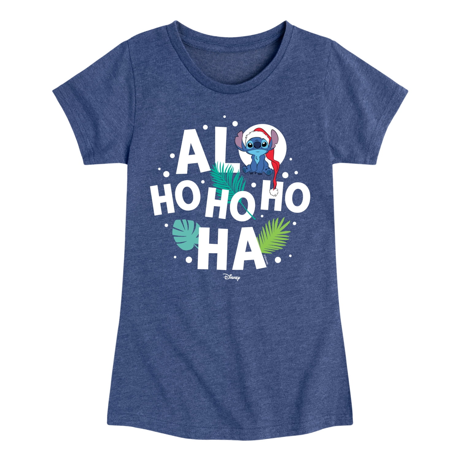 Lilo & Stitch - Alo Ho Ho Ho Ha - Girls Fitted Short Sleeve Tee ...