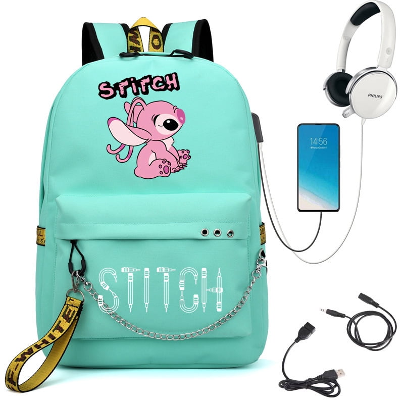 Lilo & Stitch Angel Anime Backpacks Cartoon Laptop Backpack Daypack 3D ...