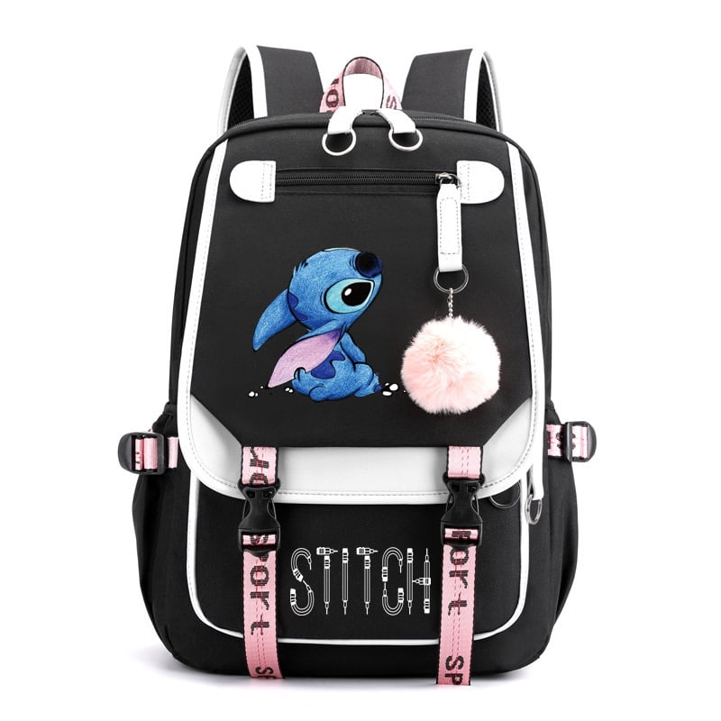 Lilo & Stitch Angel Anime Backpacks Cartoon Laptop Backpack Daypack 3D ...