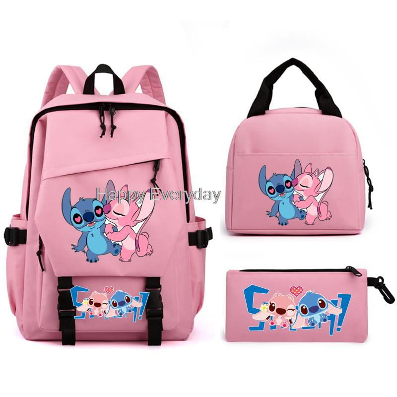 Lilo & Stitch Angel Anime Backpacks Sets, Cartoon Laptop Backpack with ...